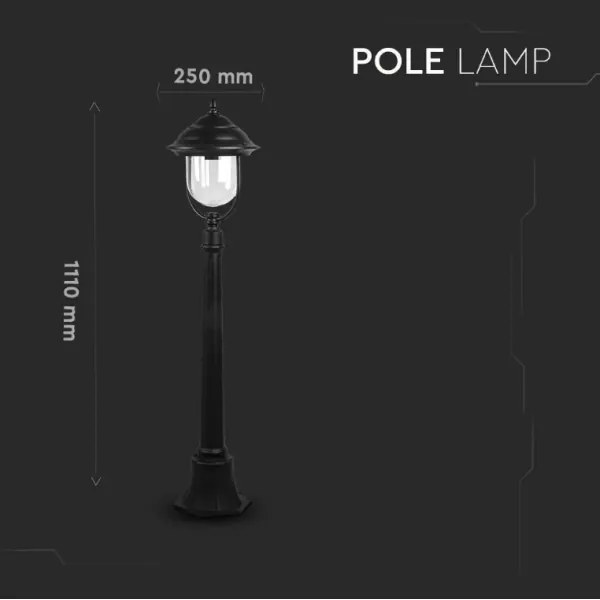 Venkovní lampa 1xE27/60W/230V 111 cm IP44
