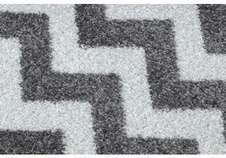Kulatý koberec SKETCH F561 Cik cak, šedo bílá velikost 140x190 cm | krásné koberce cz