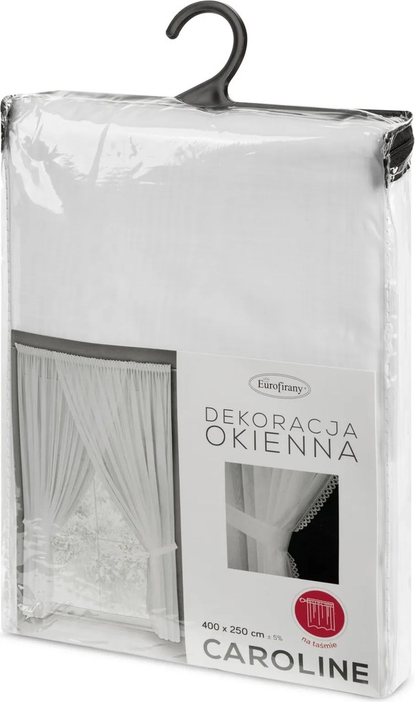 ZÁCLONA NA PÁSCE CAROLINE 400X250 CM BÍLÁ