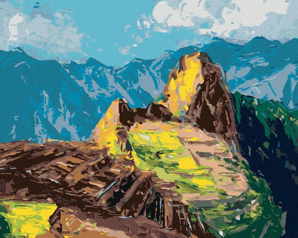 zuty zuty - malování podle čísel - machu-picchu v peru, 40x50 cm, plátno+rám