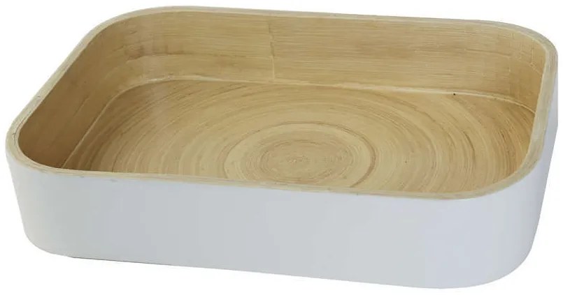 Bambusový organizer na kuchyňské doplňky Compactor 31.5. x 22.5 x 6 cm, lesklý lak bílá