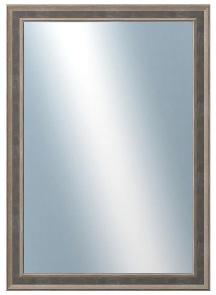 DANTIK - Zarámované zrcadlo - rozměr s rámem cca 50x70 cm z lišty TOOTH malá stříbrno černá (3164)