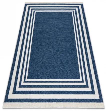 koberec TWIN 22990 Vzor rámu, bavlna, oboustranný, Ekologické třásně velikost 80x300 cm | krásné koberce cz