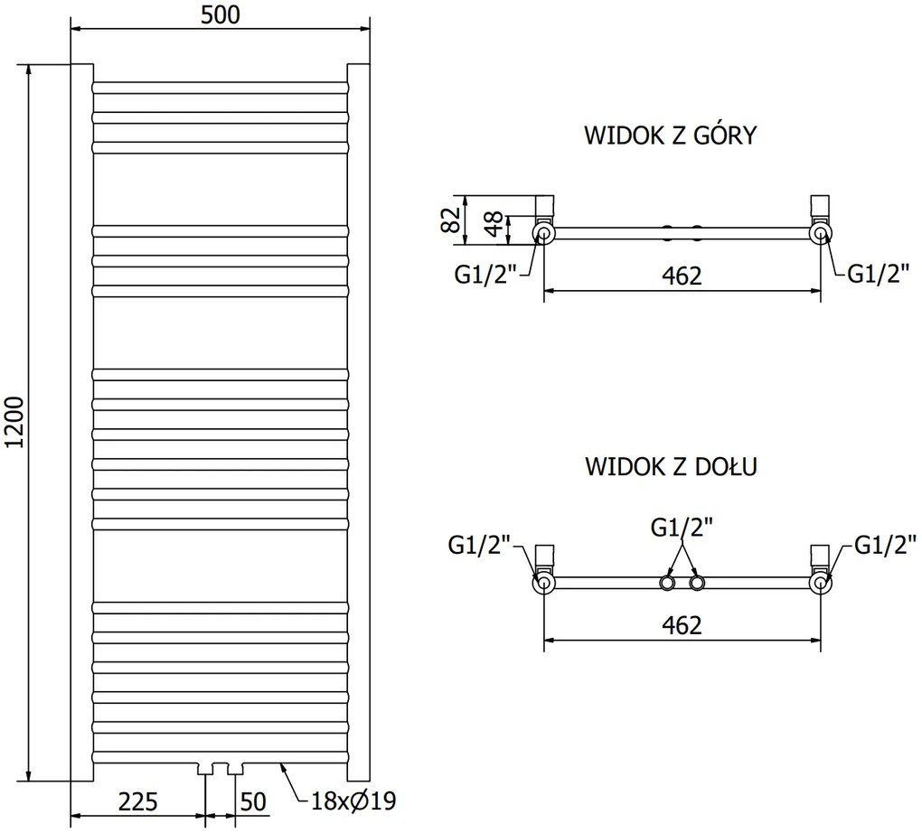 Mexen Yodo, elektrické topné těleso 1200x500 mm + topná tyč 600 W, černá, W113-1200-500-2600-70