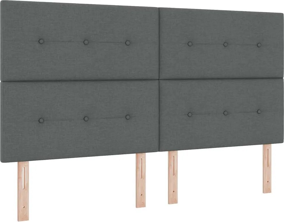 Postel s boxspringem s čelo Tmavě šedá 200 x 180 cm textil 3340768