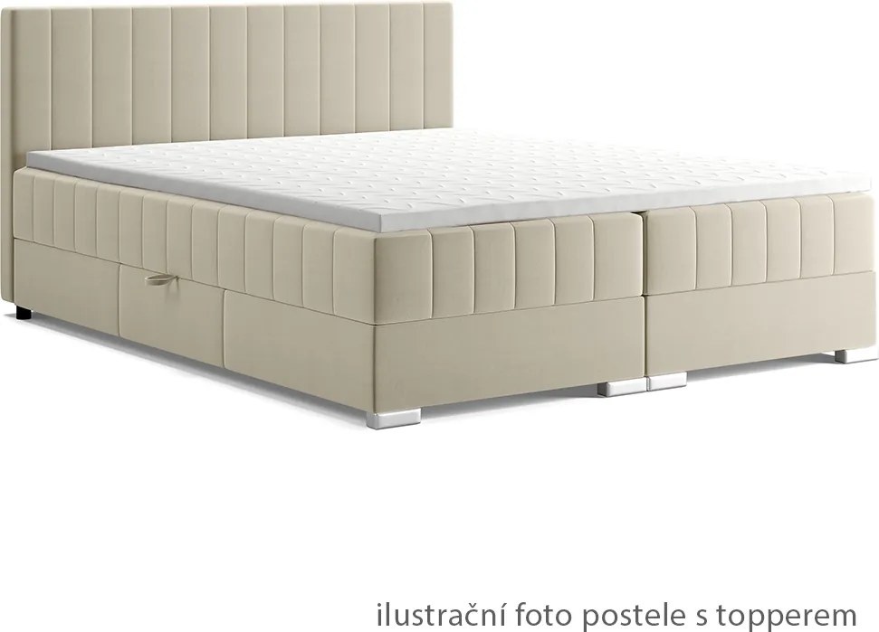 Postel dvoulůžko BOXSPRING EDIT + topper v ceně | 140x200 | VÝBĚR TKANIN