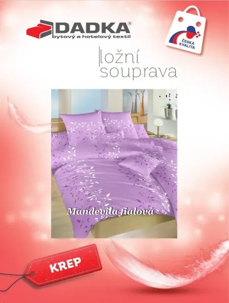 DADKA Povlečení krep Mandevila fialová 220x200, 2x70x90 cm