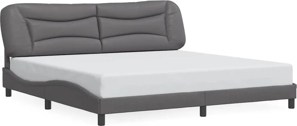 Rám postele bez matrace Hvar šedý 200x200 cm umělá kůže 3208026
