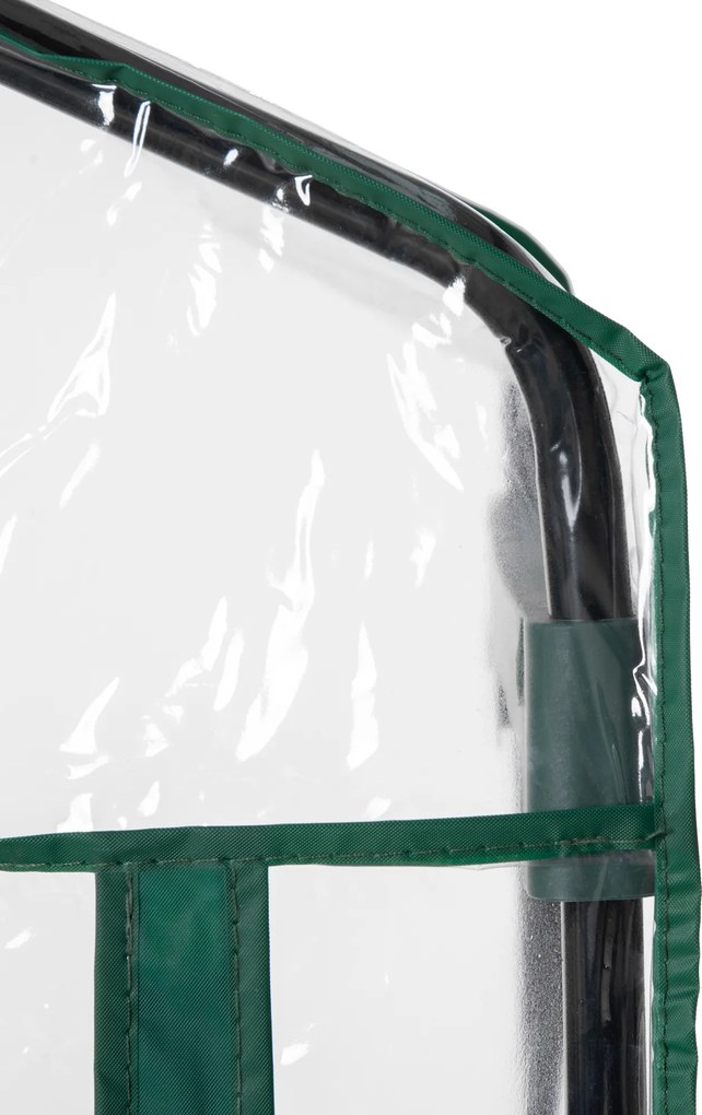 Fóliový skleník Outsunny Skleník pro rajčata se 4 policemi, chladicí rám v zelené barvě, 70x50x160cm