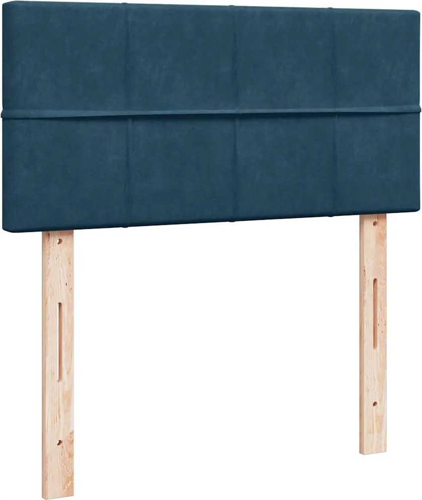 Box spring postel s matrací modrá 90 x 200 cm samet 3287654