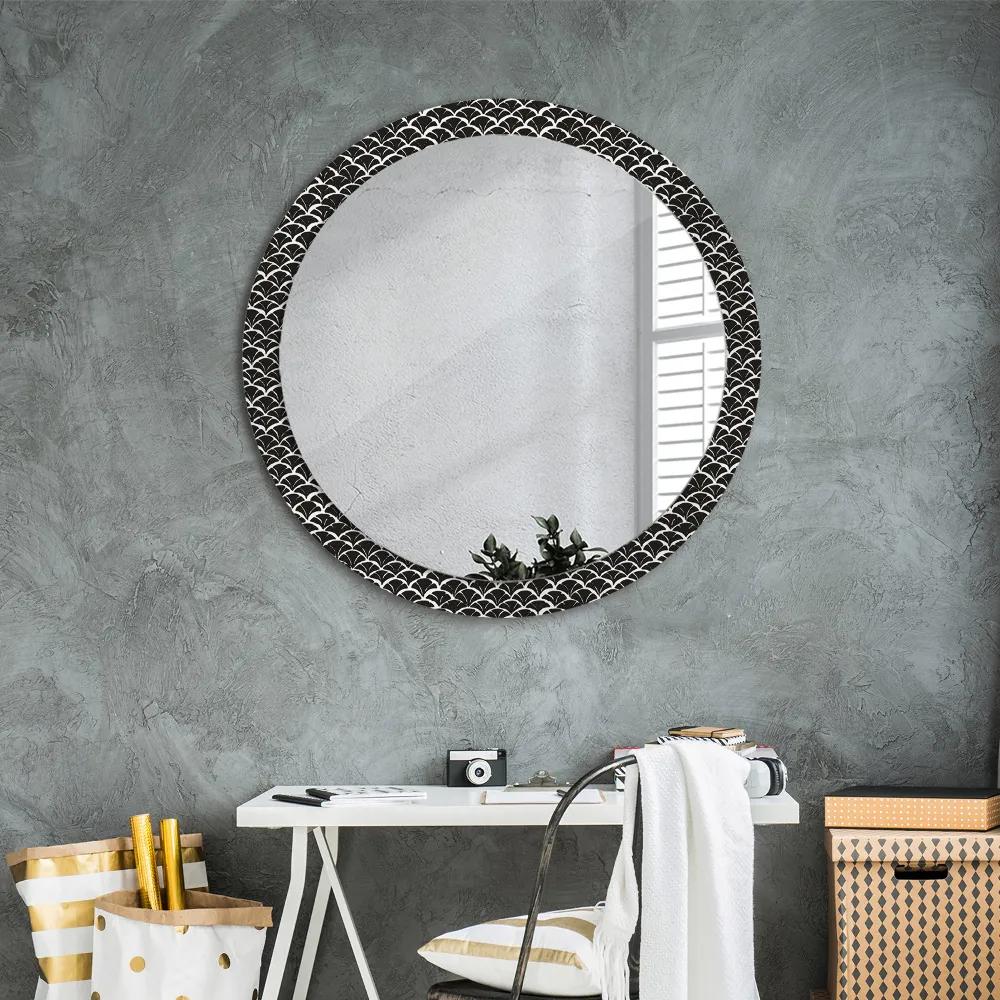 Kulaté zrcadlo s dekorem Orientální stupnice fi 90 cm