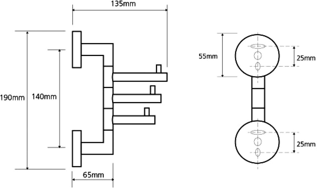Slezák - RAV Trojháček otočný 135 mm COLORADO - , Chrom