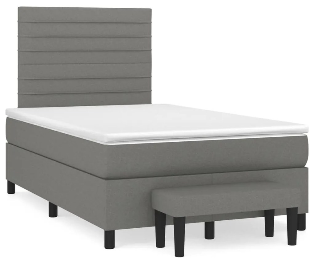 Box spring postel s matrací tmavě šedá 120x190 cm textil 3270363