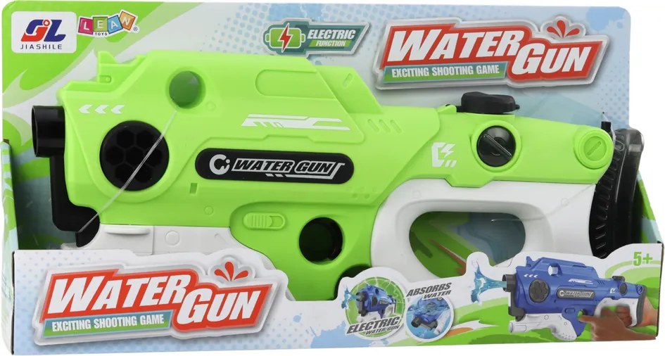 LEAN Toys Vodní puška elektrická automatická zelená