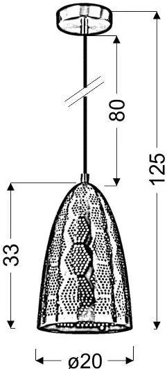 Bílý závěsný lustr Bene pro žárovku E27 se stínidlem ve tvaru kužele délky 330mm - Candellux