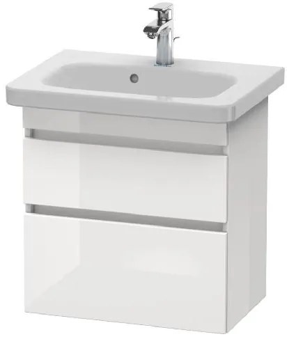Duravit DuraStyle - Umyvadlová skříňka Compact, 61x58x37 cm, 2 zásuvky, lesklá bílá DS647902222