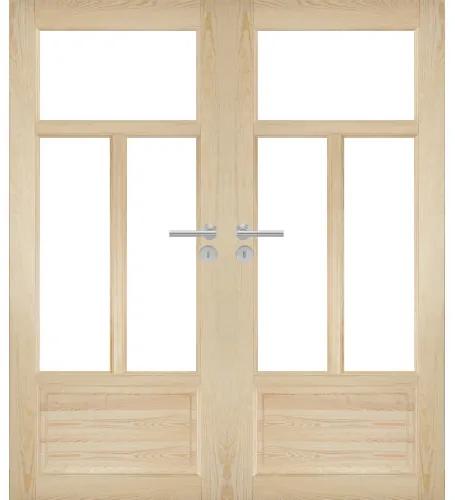 Archo - Dvoukřídlé dřevěné dveře dýhované z borovice Havana 105484