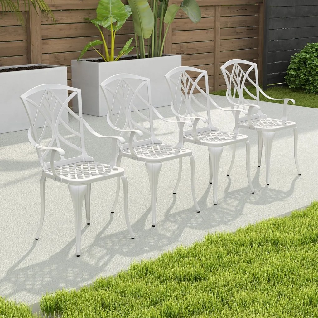 Costway 5-dílný. Gartenmöbel Set aus Aluminiumguss inkl. 4 Stühle a 1 Tisch mit