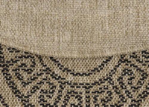 Koberce Breno Kusový koberec COMILLA kruh 887 Black , Béžová, 160 x 160 cm