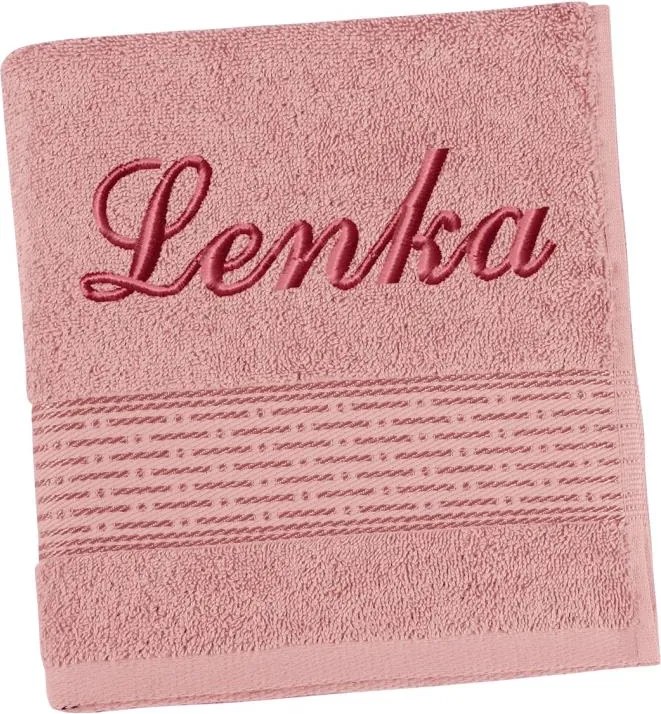 Bellatex Froté ručník proužek s výšivkou jména Růžová 50x100 cm