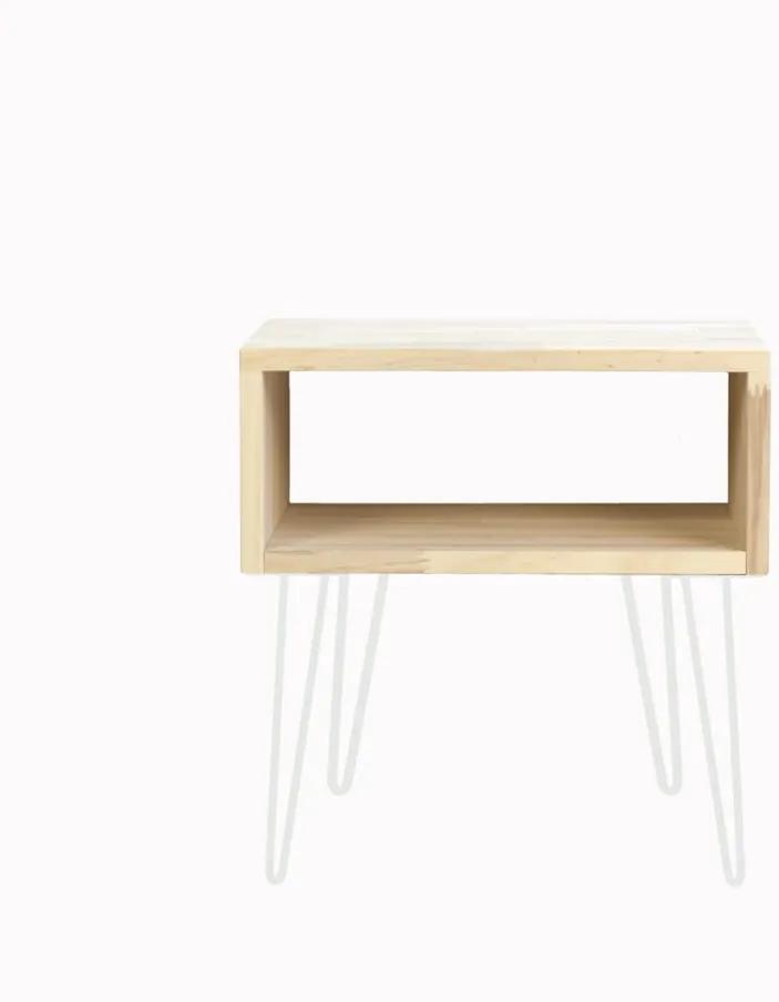 Odkládací stolek s bílými nohami Really Nice Things, výška 63 cm