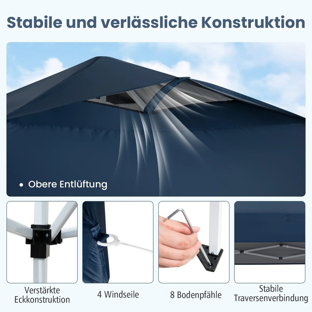 Costway Altán skládací altán voděodolný stabilní UV ochrana 50+ párty – 3 x3 m