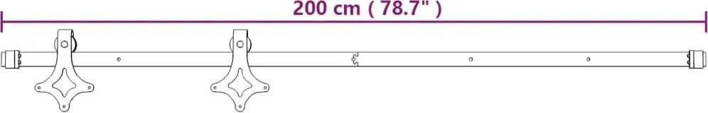 vidaXL Posuvné dveře s kováním 100 x 210 cm masivní borové dřevo [3203144]