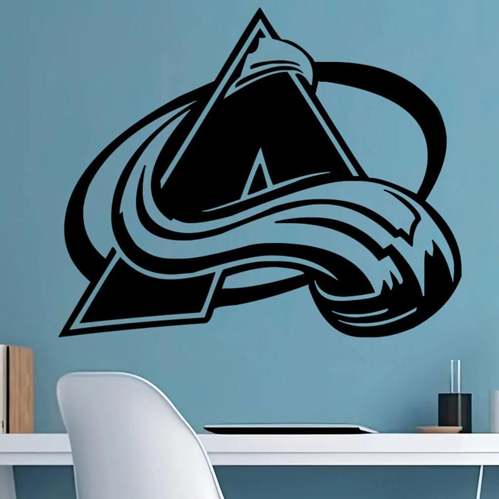 Živá Zeď Samolepka na zeď Hokejový tým Colorado Avalanche Barva: černá