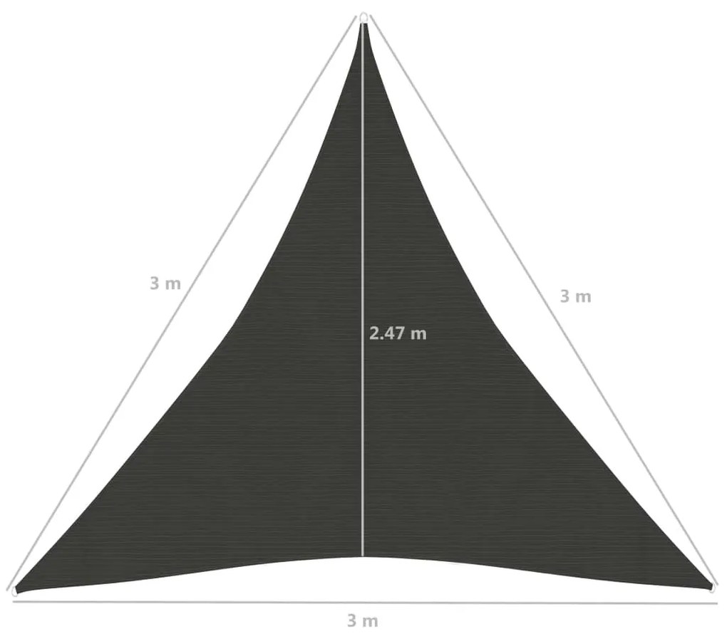 Stínící plachta 160 g/m² antracitová 3 x 3 x 3 m HDPE - Default Title