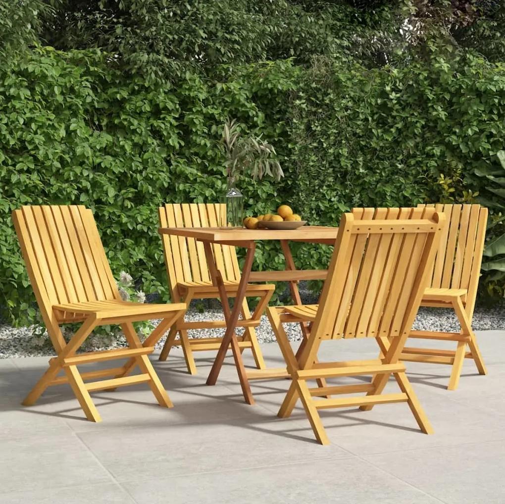 vidaXL Skládací zahradní židle 4 ks 47x47x89 cm masivní teakové dřevo [3155052]