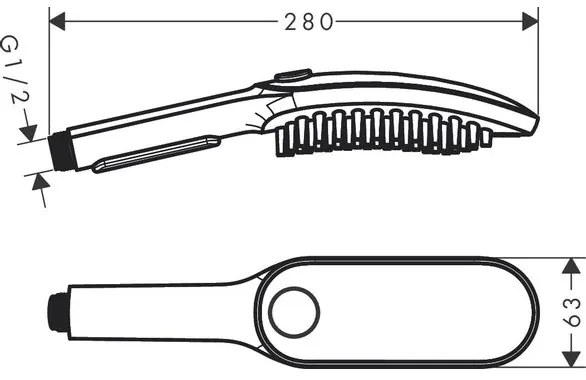 Hansgrohe Dogshower Ruční sprcha 3jet s masážními tryskami, černá mat 26640670