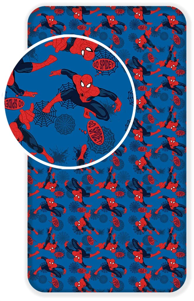 Jerry Fabrics Bavlněné napínací prostěradlo 90x200 + 25 cm - Spider-man "06"