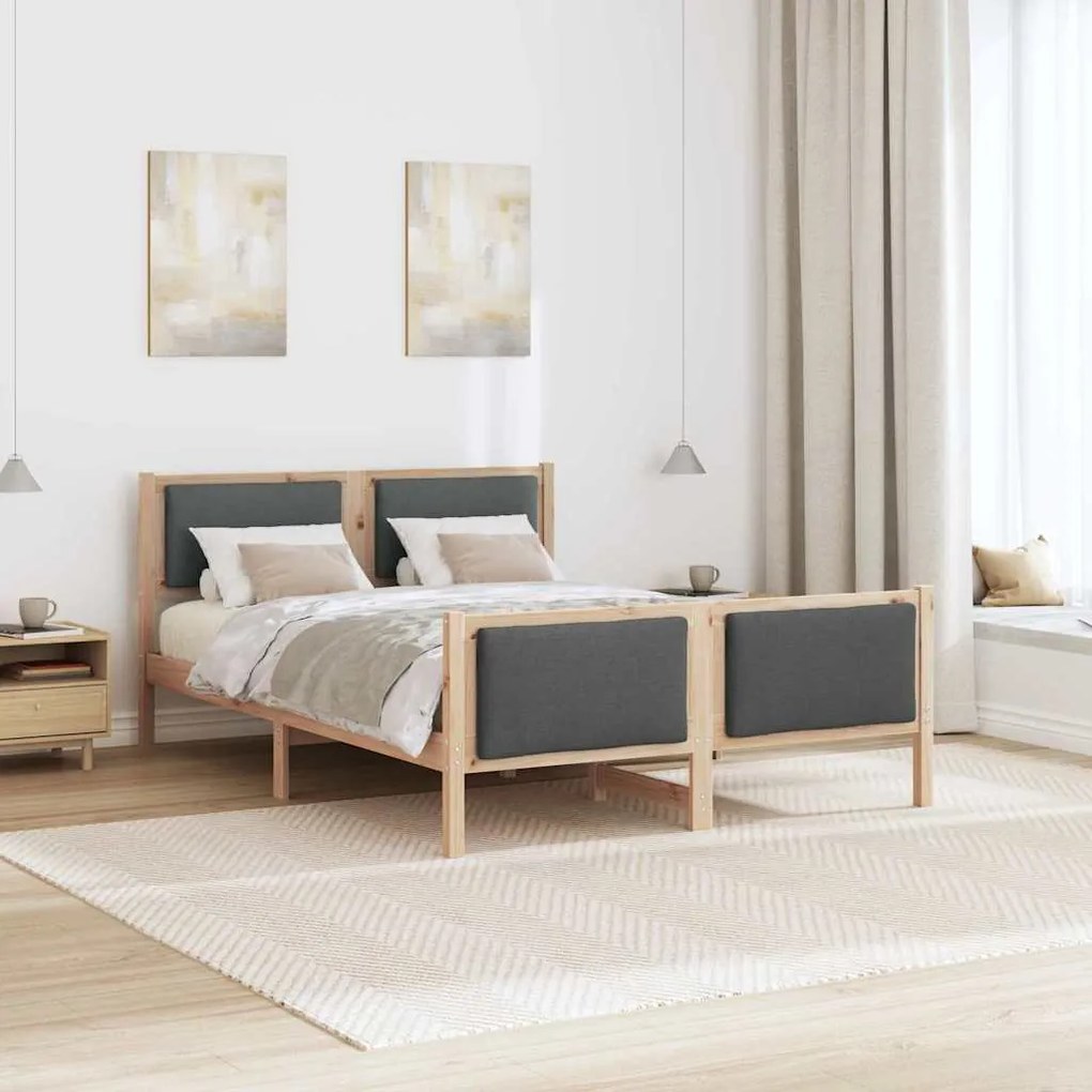 Rám postele s čelo Tmavě šedá 140 x 200 cm textil 3394264