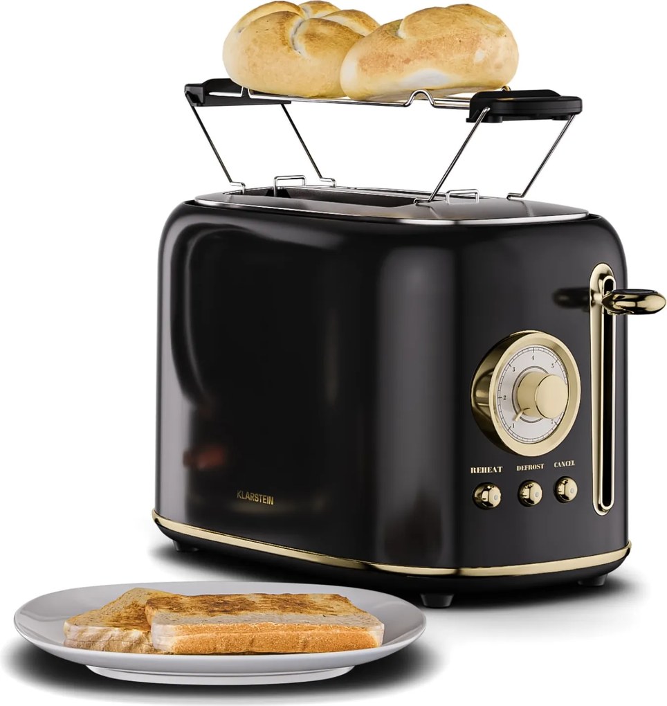 Klarstein Victoria toustovač | 2-slotový toustovač | 800 W | 7 stupňů opečení | držák na housky