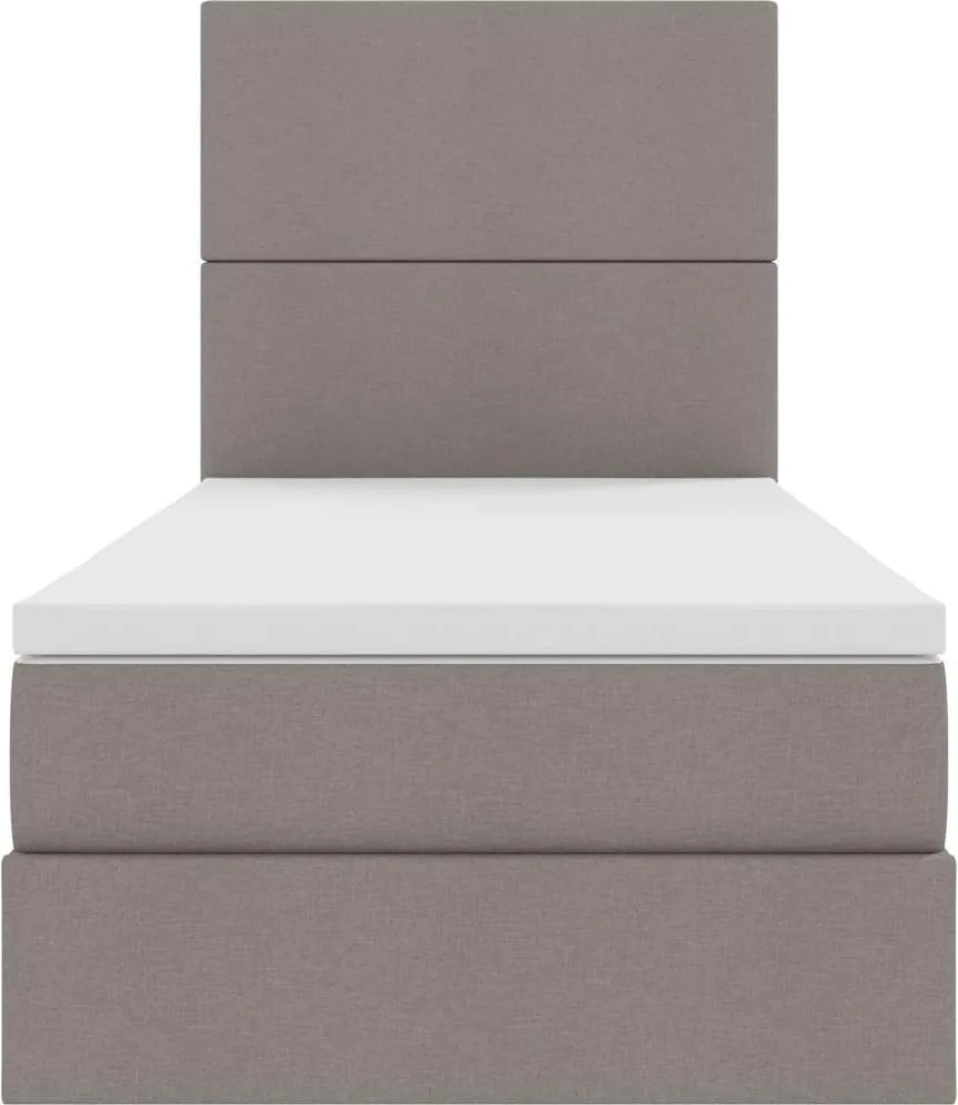 Postel s úložným prostorem a matrací Taupe 90 x 190 cm textil 3371688
