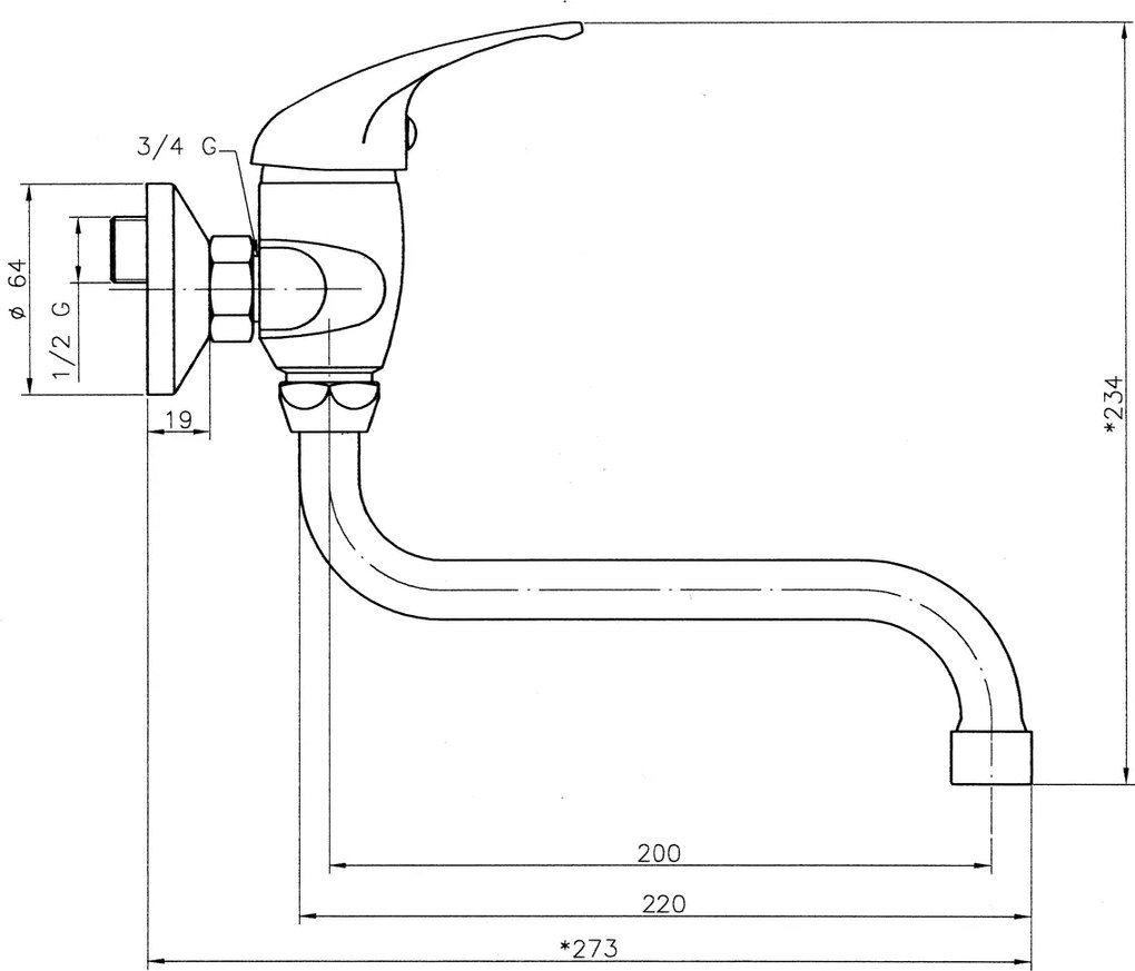 Novaservis Titania Iris Dřezová umyvadlová baterie 100 mm, chrom, 92074/T,0