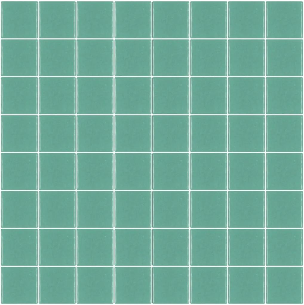 Hisbalit Skleněná mozaika zelená; tyrkysová Mozaika 222A LESK 4x4  4x4 (32x32) cm - 40222ALH