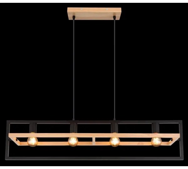 Globo 15575-4H - Lustr na lanku ERICA 4xE27/40W/230V černá/béžová