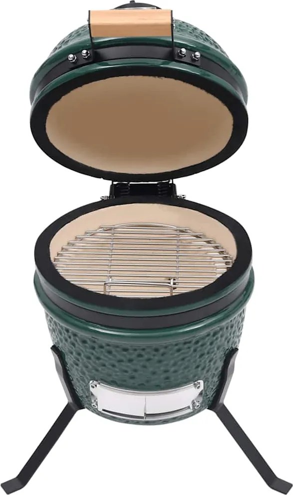 Zahradní gril a udírna 2 v 1 Kamado keramický 56 cm zelený 316094