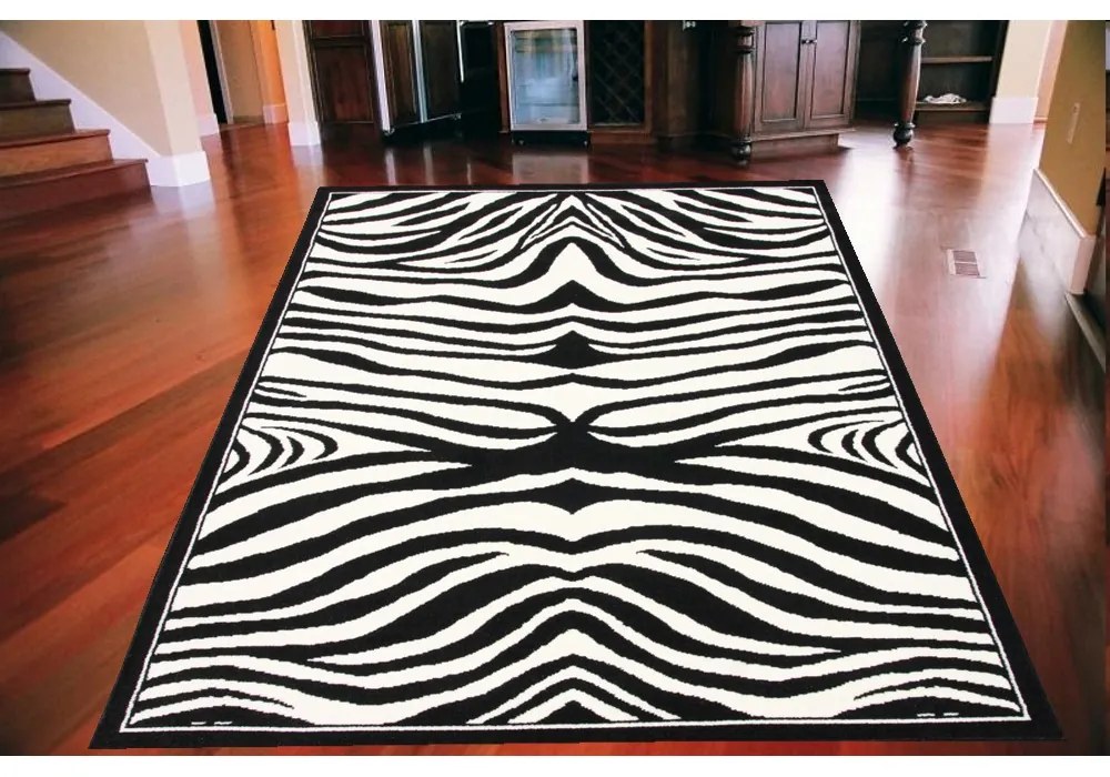 Kusový koberec PP Zebra bíločerný, Velikosti 80x150cm
