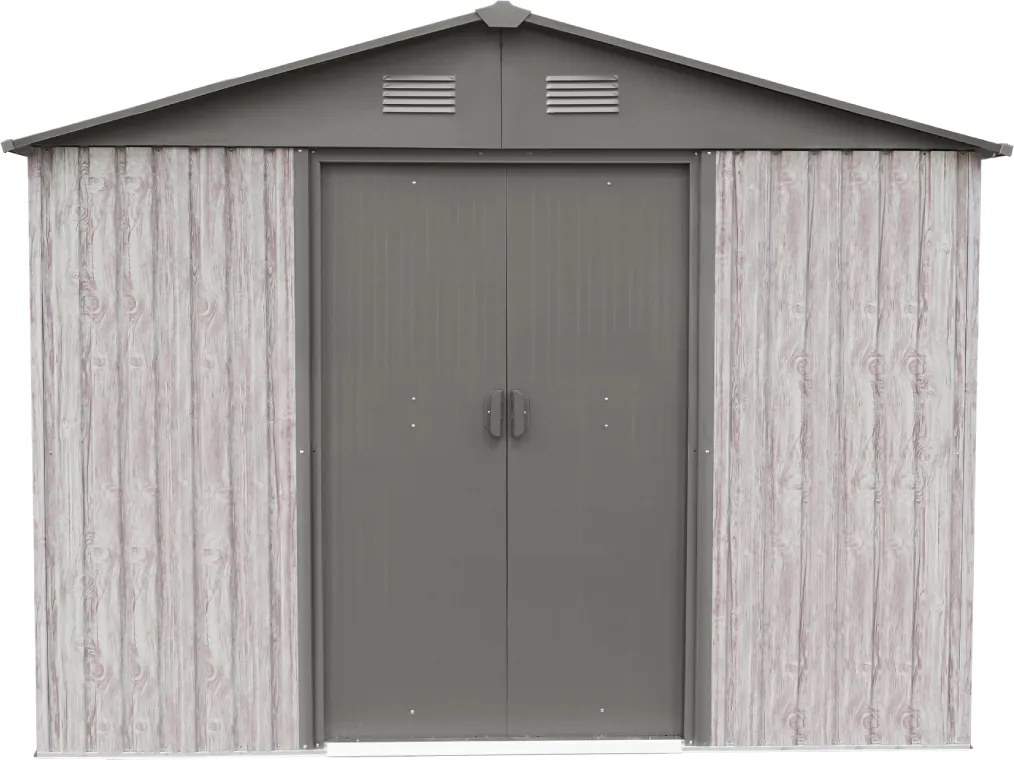 Zahradní domek BestBerg ZDB-9SD / 9 m² / 279 x 324 x 211 cm / dekor bílé dřevo/šedá