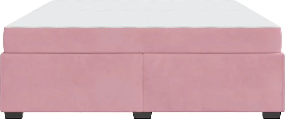 Rám postele s matrací Růžová 200 x 200 cm textil 3399313