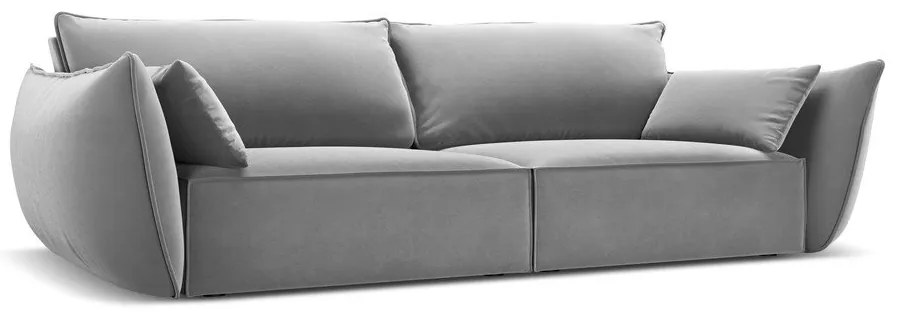 Světle šedá sametová pohovka 208 cm Vanda – Mazzini Sofas