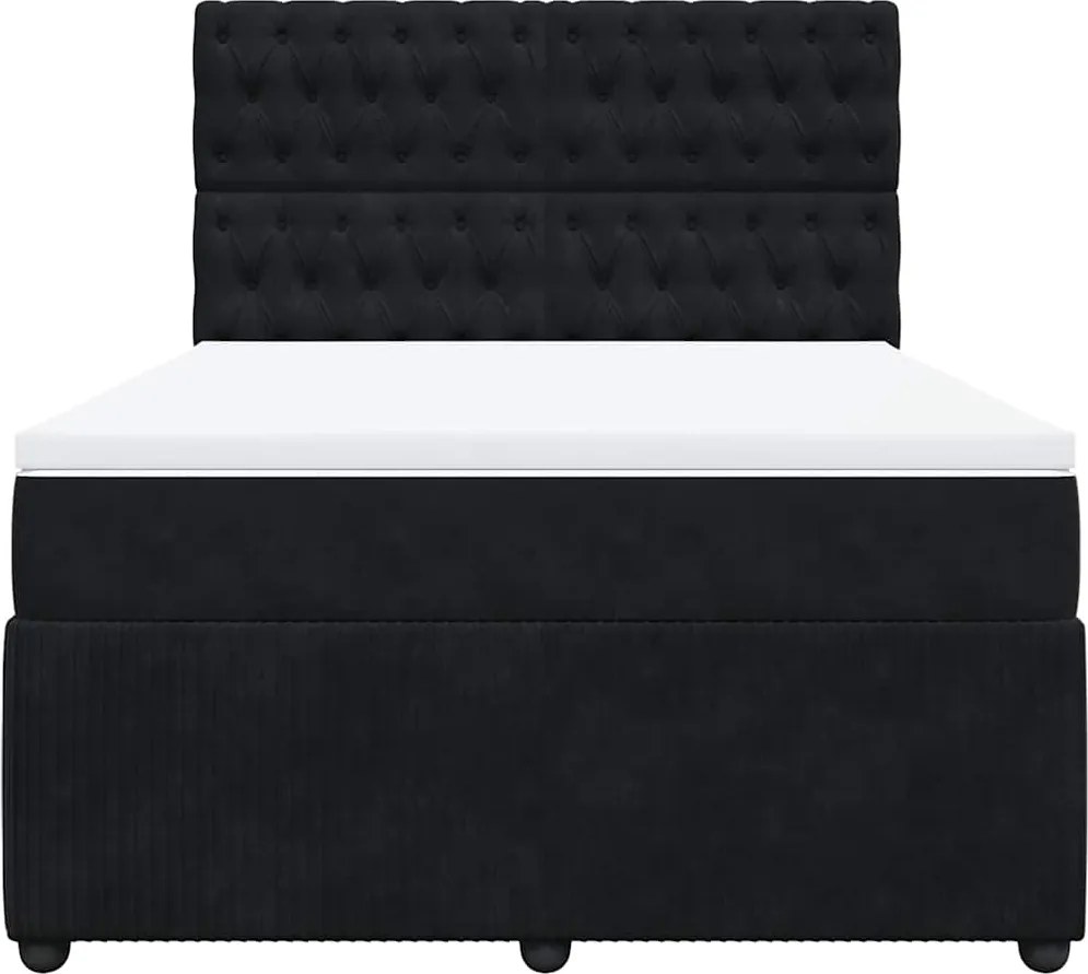 Box spring postel s matrací černá 140 x 190 cm samet 3294642