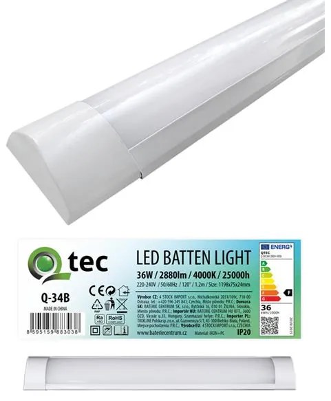 Svítidlo pod linku QTEC Q-34B 36W LED BATTEN LIGHT