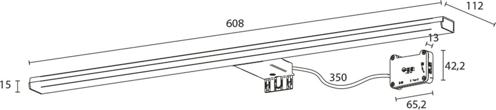 Sapho Felina LED osvětlení zrcadla 12W 608 x 15 x 112 mm chrom FE060