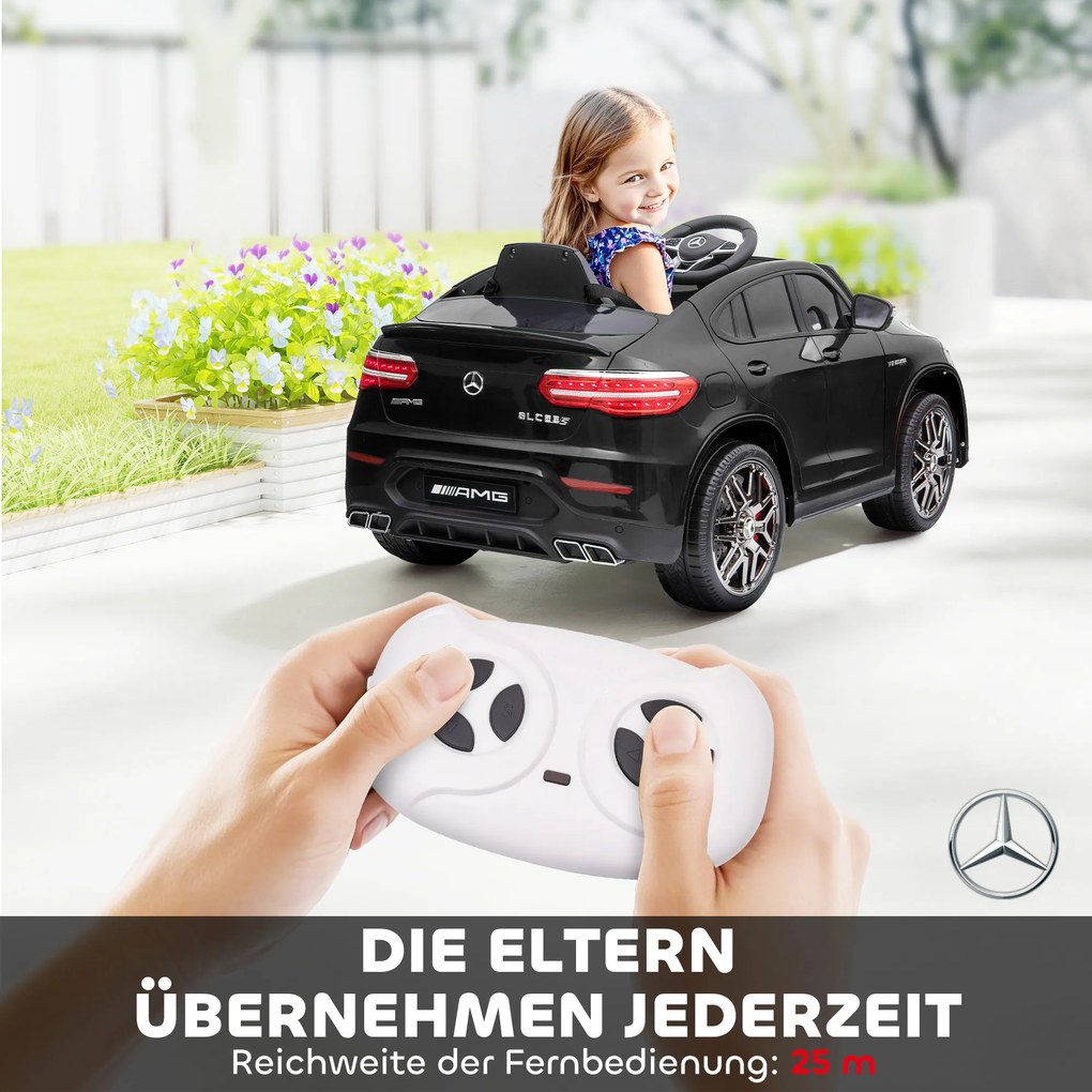 HOMCOM dětské autíčko Mercedes-Benz AMG GLA45 licencované elektrické autíčko s dálkovým ovládáním MP3 bezpečnostní pásy pro 37-60 měsíců Černá | Aoso…