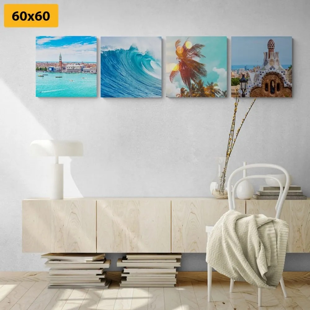 Set obrazů vánek moře - 4x 60x60 cm