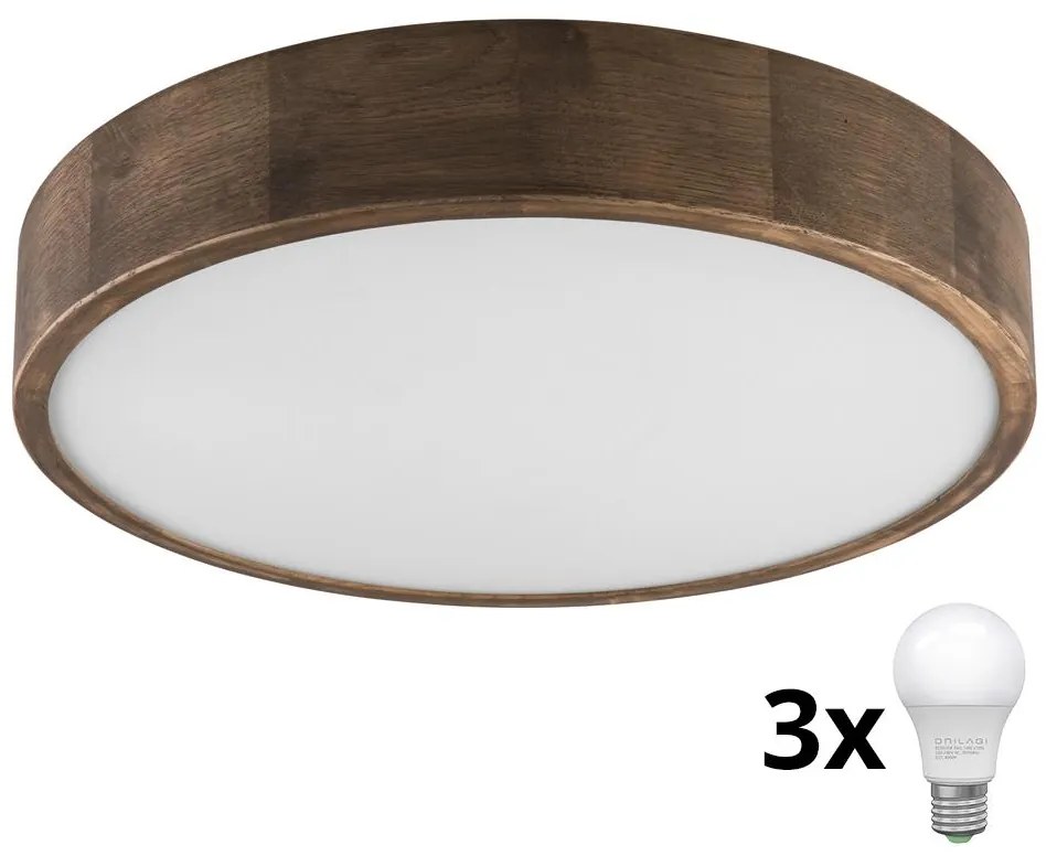 Brilagi - LED Stropní svítidlo CARVALHO 3xE27/60W/230V dub ořech pr. 47 cm