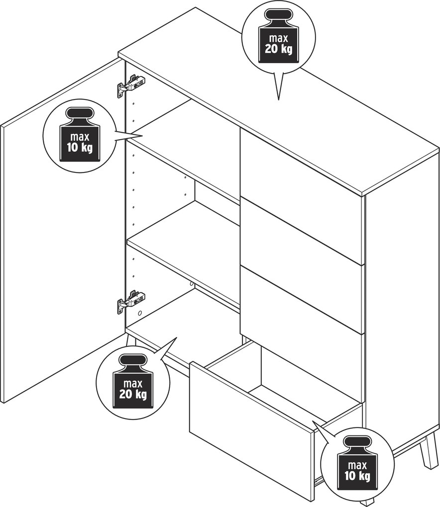 Tchibo - Komoda - barva: bílá